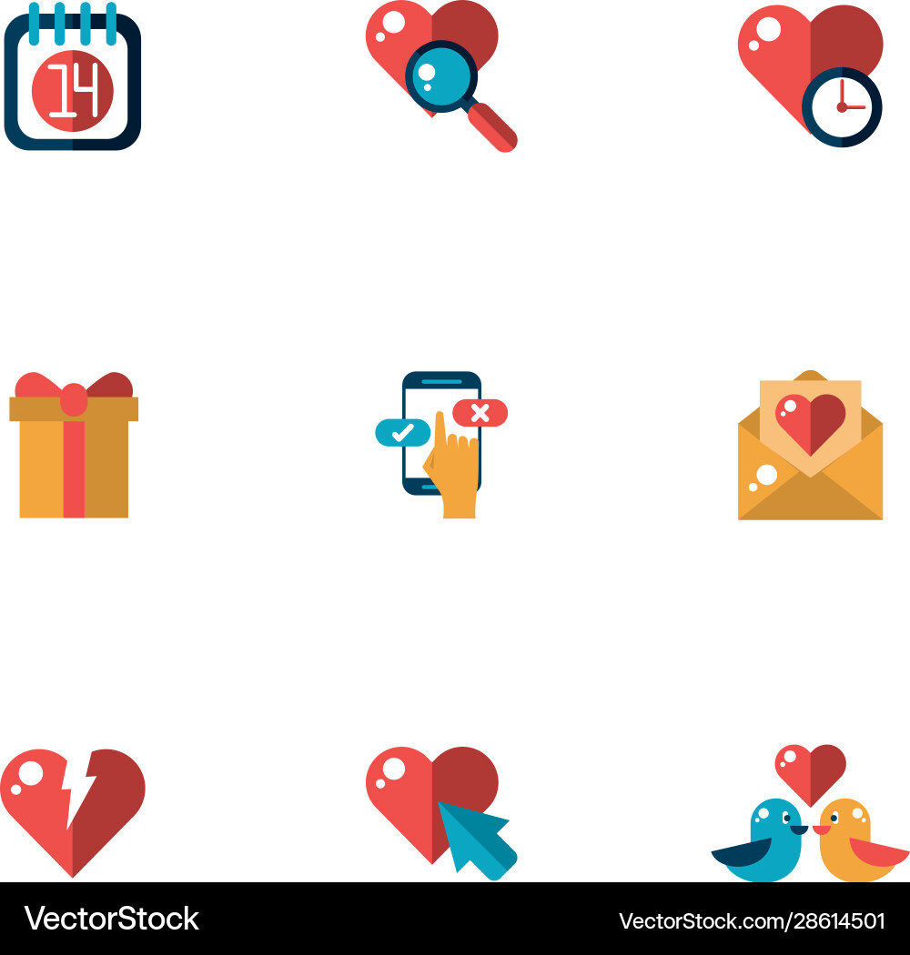 Bundle valentines day icons Royalty Free Vector Image