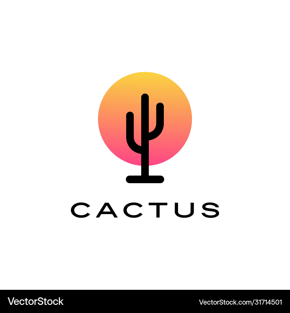 Restaurant With Cactus And Sun Logo