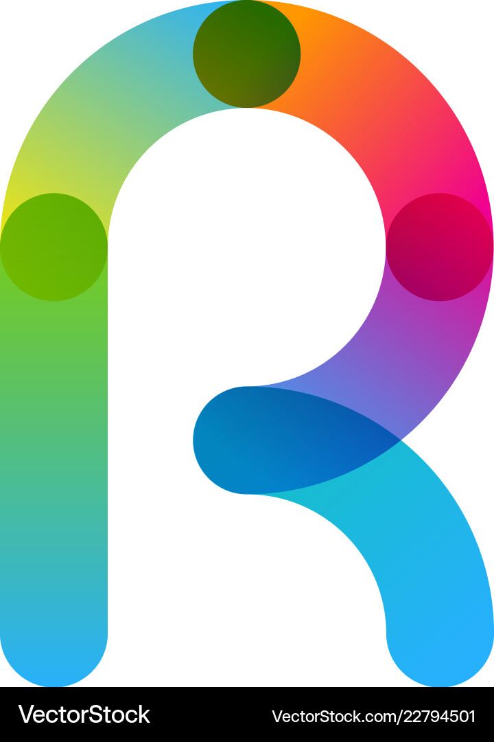 Color letter r logo icon design Royalty Free Vector Image