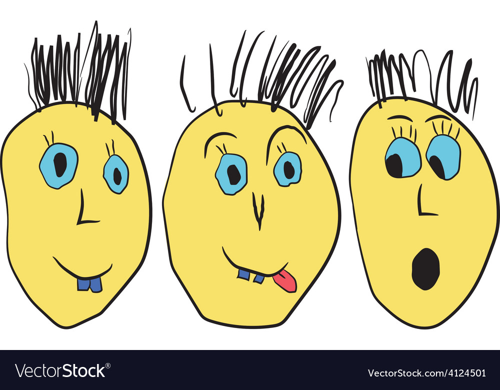 Funny faces Royalty Free Vector Image - VectorStock