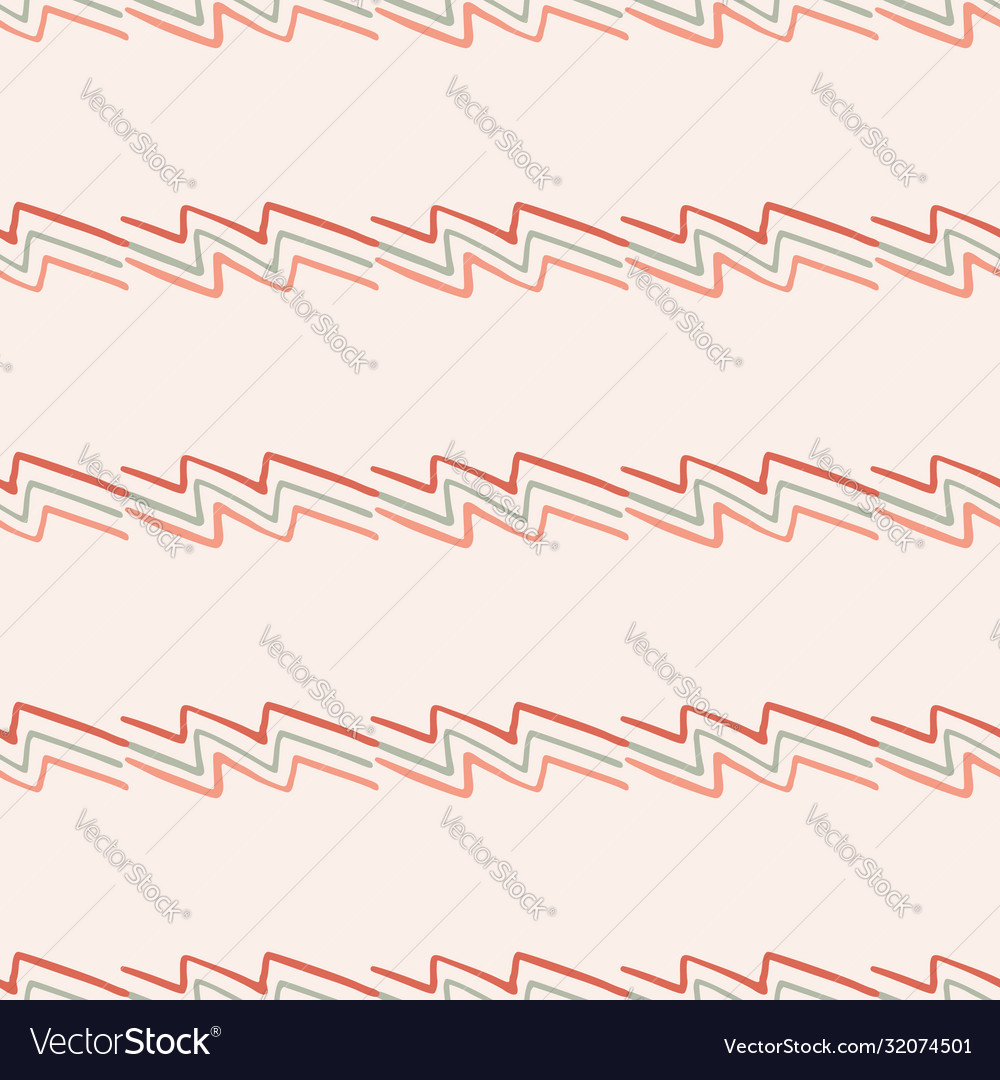 Geometric lightning doodle pattern on light Vector Image