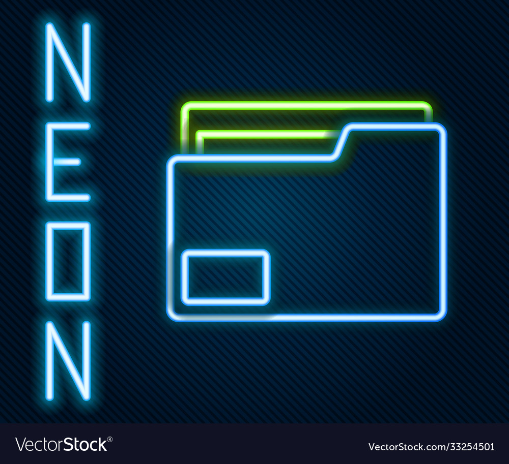 Glowing neon line document folder icon isolated Vector Image Glowing neon line document folder icon isolated Vector Image