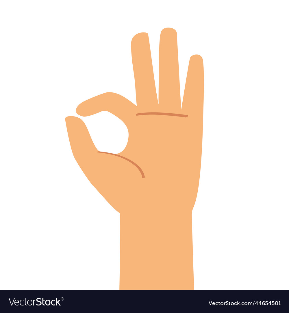 Hand gesture ok sign Royalty Free Vector Image