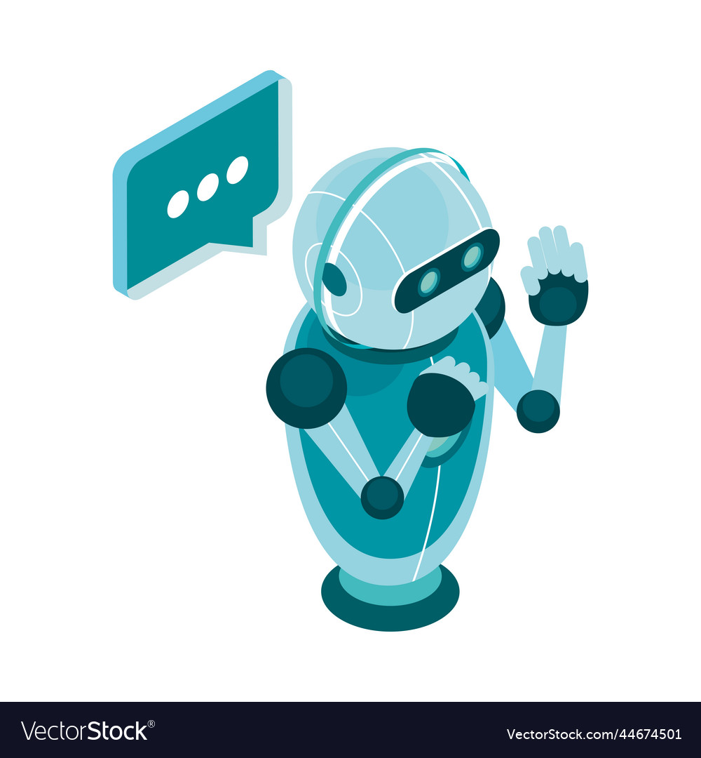 Isometric ai robot digital Royalty Free Vector Image
