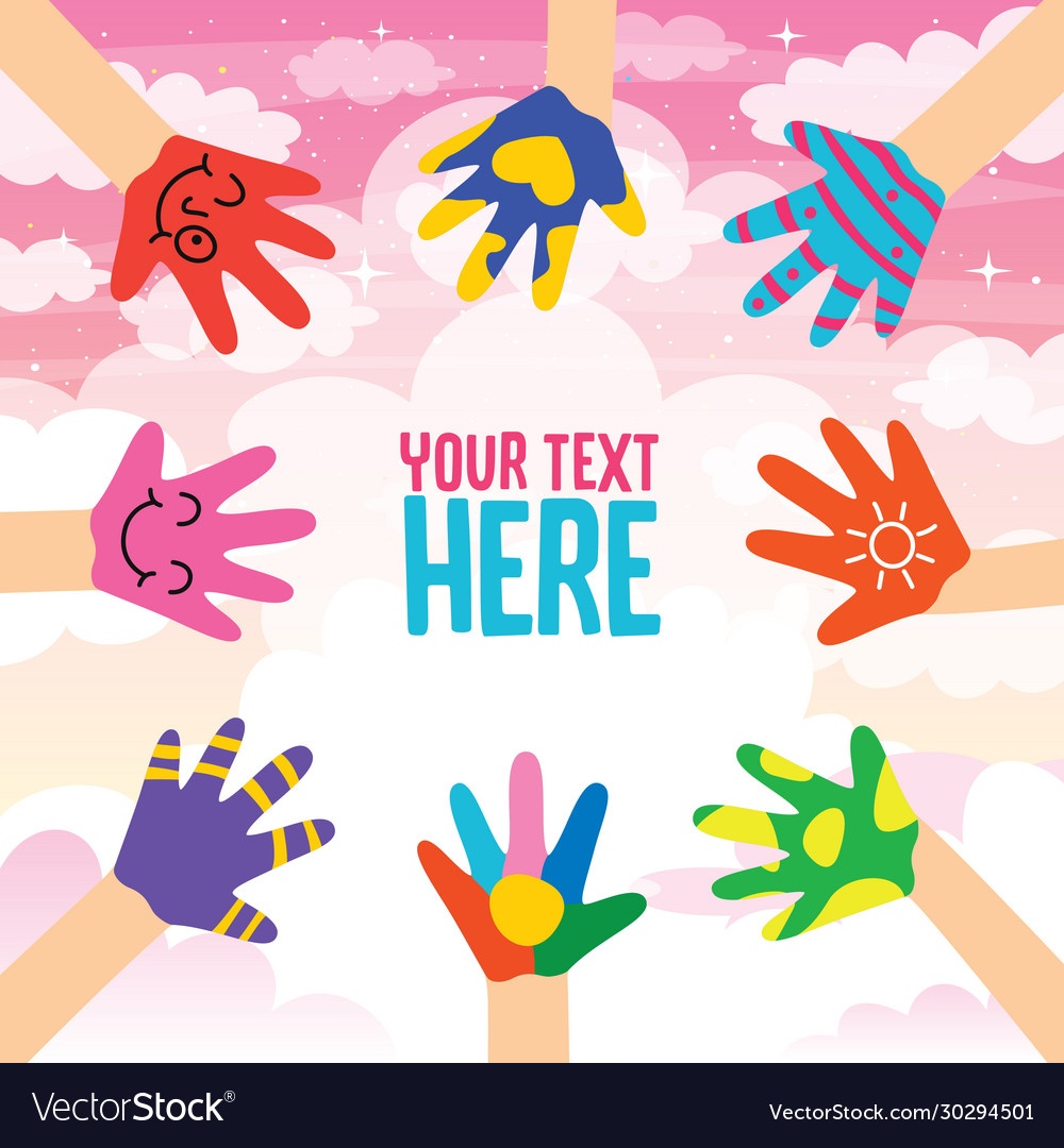 Painted hands Royalty Free Vector Image - VectorStock