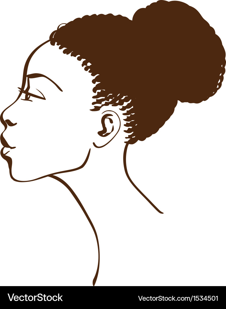 Portrait beautiful woman profile Royalty Free Vector Image