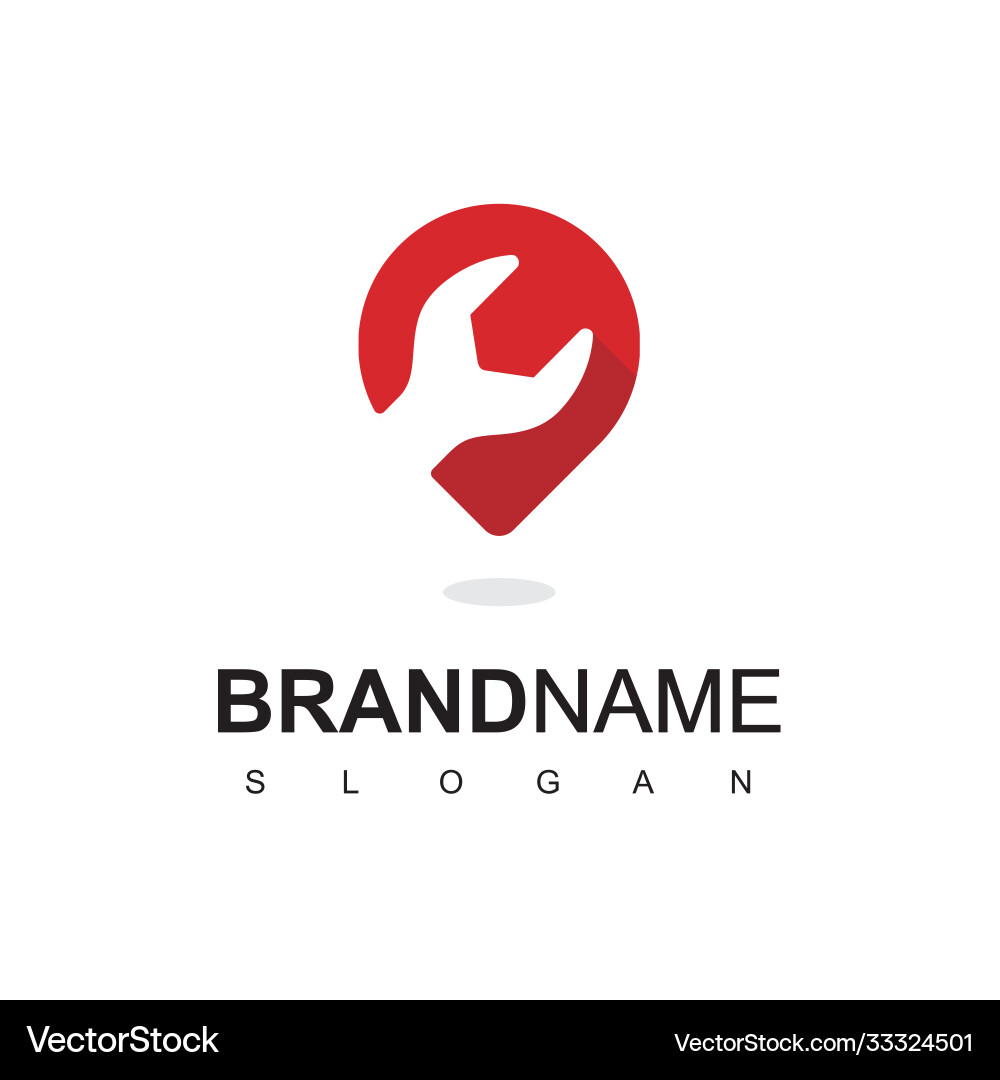 Service center logo design template with wrench Vector Image