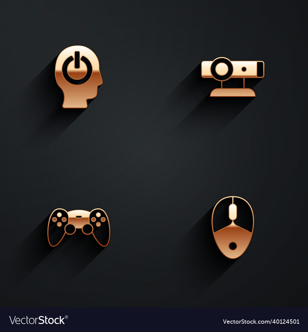 Set power button web camera game controller Vector Image