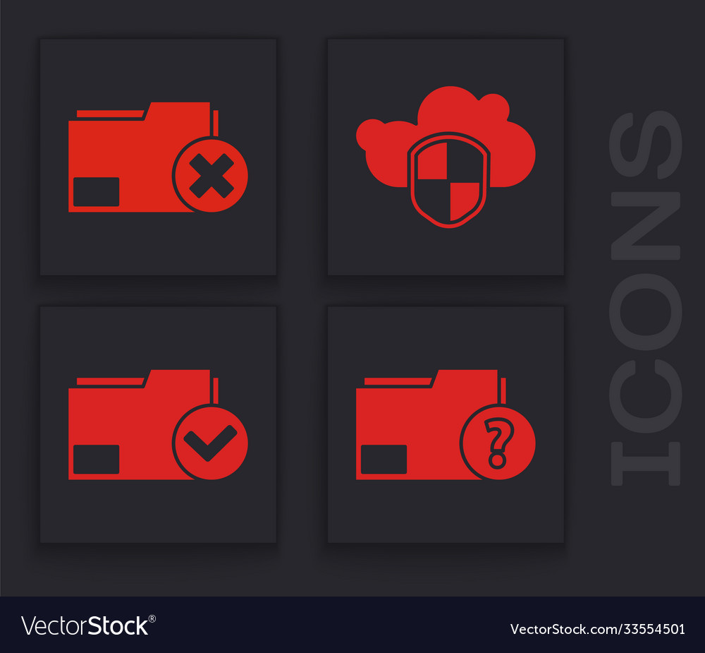 Set unknown document folder delete folder cloud Vector Image Set unknown document folder delete folder cloud Vector Image