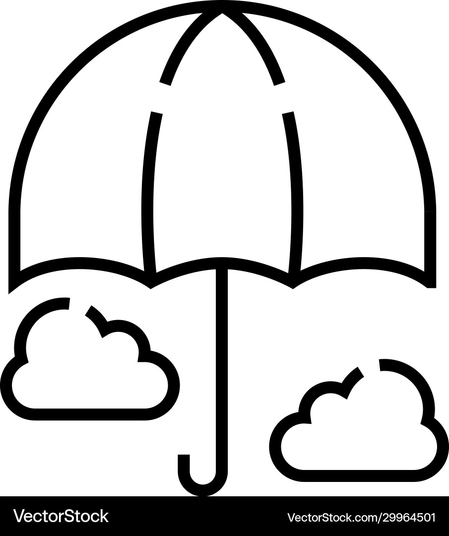 Umbrella line icon concept sign outline Royalty Free Vector