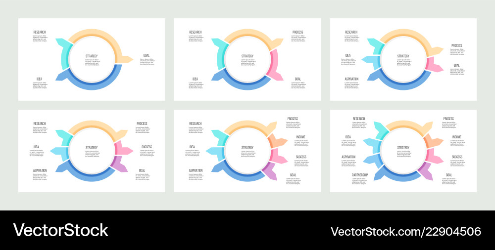 Business infographics organization charts with 3 Vector Image