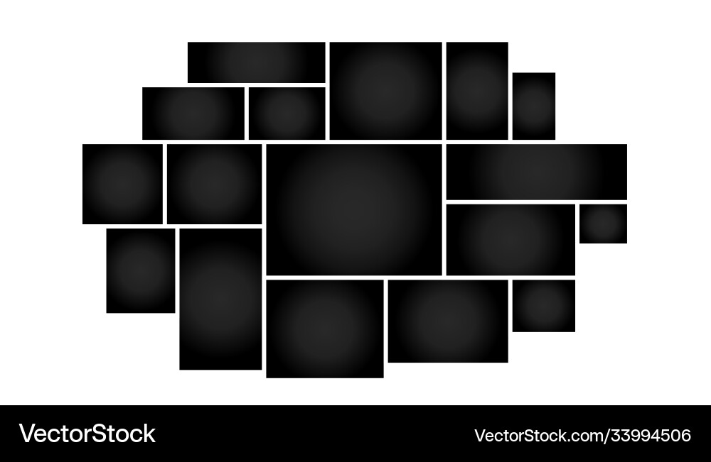 Collage photo and images aligned properly Vector Image