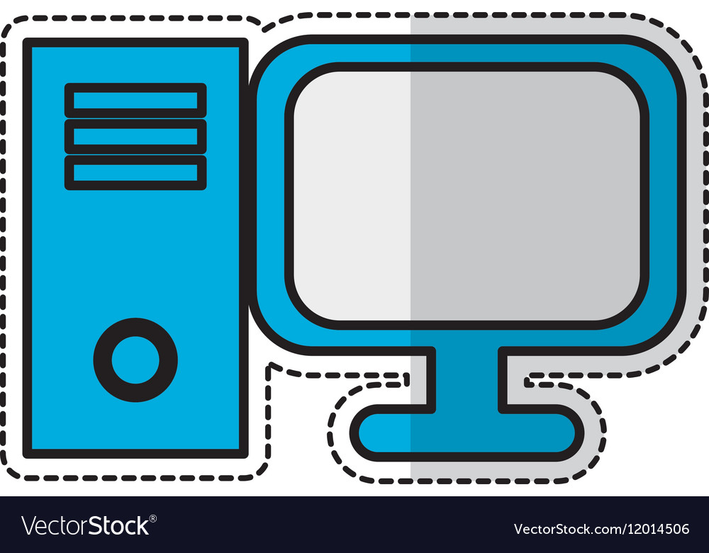 Computer device icon Royalty Free Vector Image