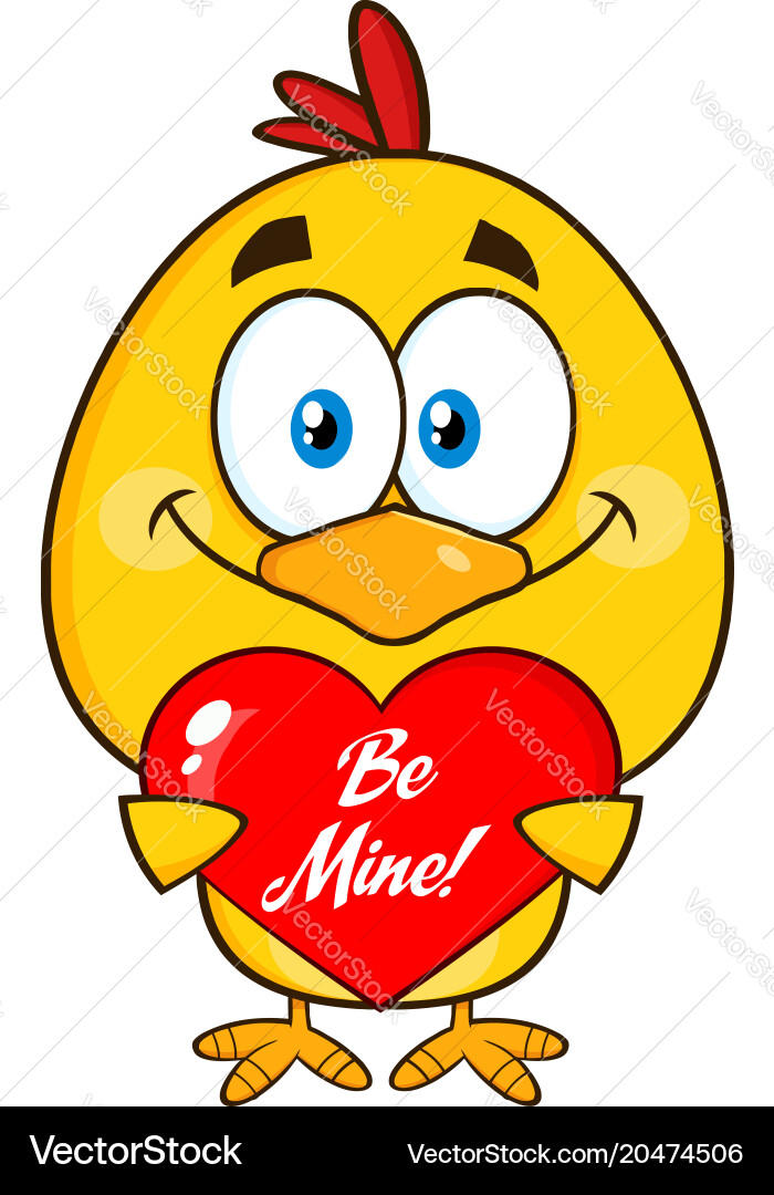 Cute yellow chick cartoon character Royalty Free Vector