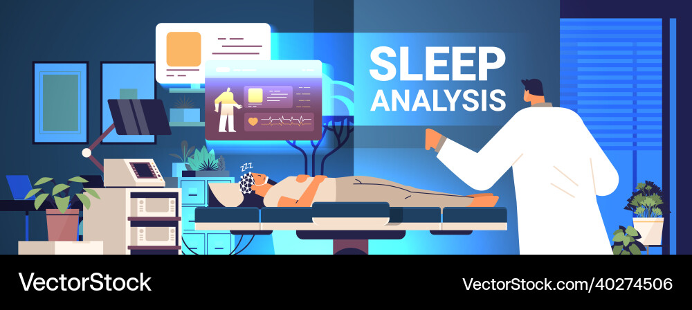 Doctor adjusting eeg digital headset researcher Vector Image