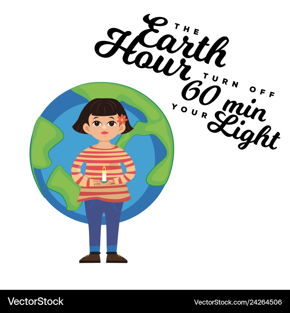Earth hour coccept save planet 60 minut or one Vector Image
