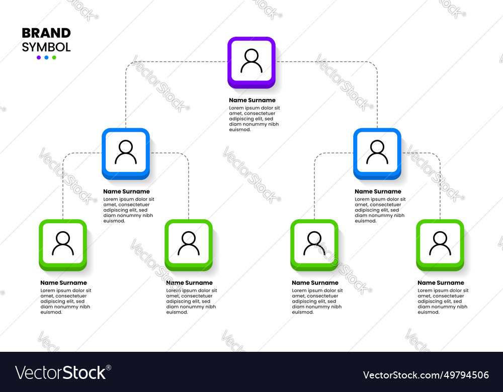 Infographic template hierarchy with 3 levels in a Vector Image