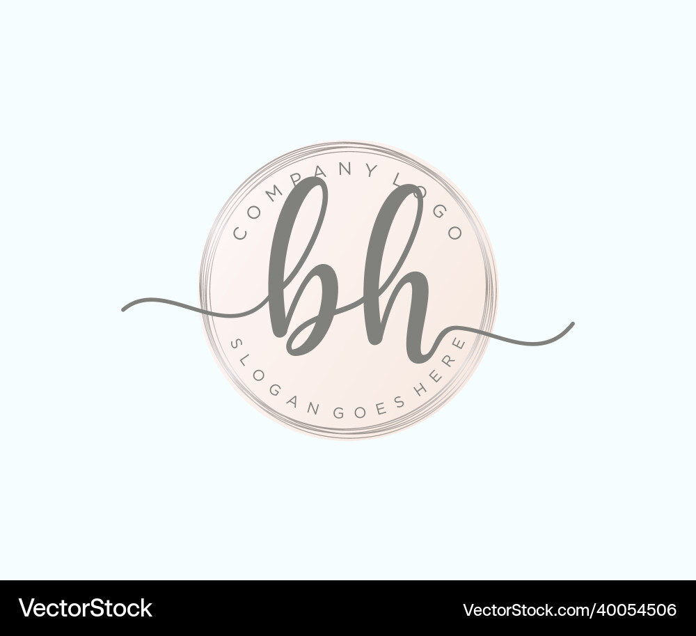 Initial bh feminine logo usable for nature salon Vector Image