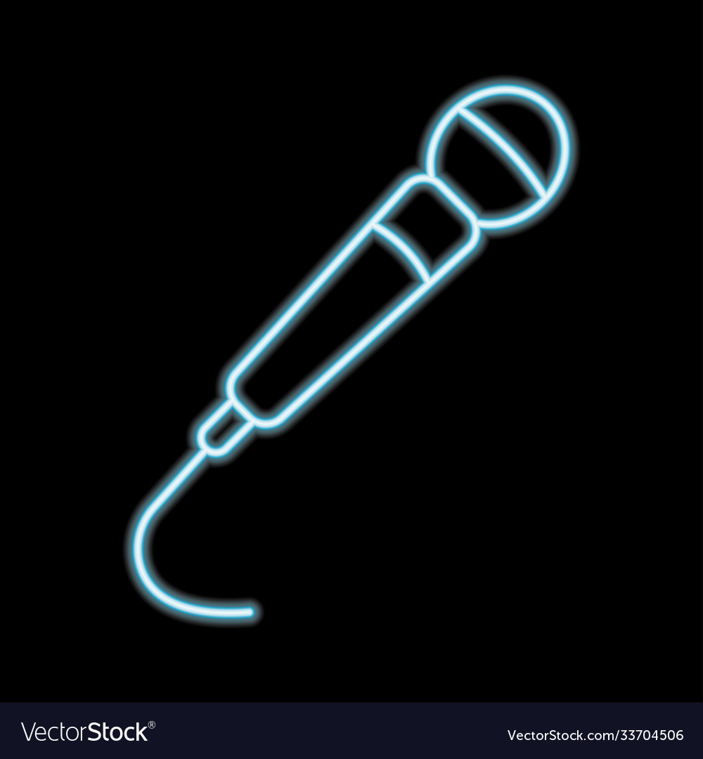 Karaoke blue glowing neon ui ux icon sign Vector Image Karaoke blue glowing neon ui ux icon sign Vector Image