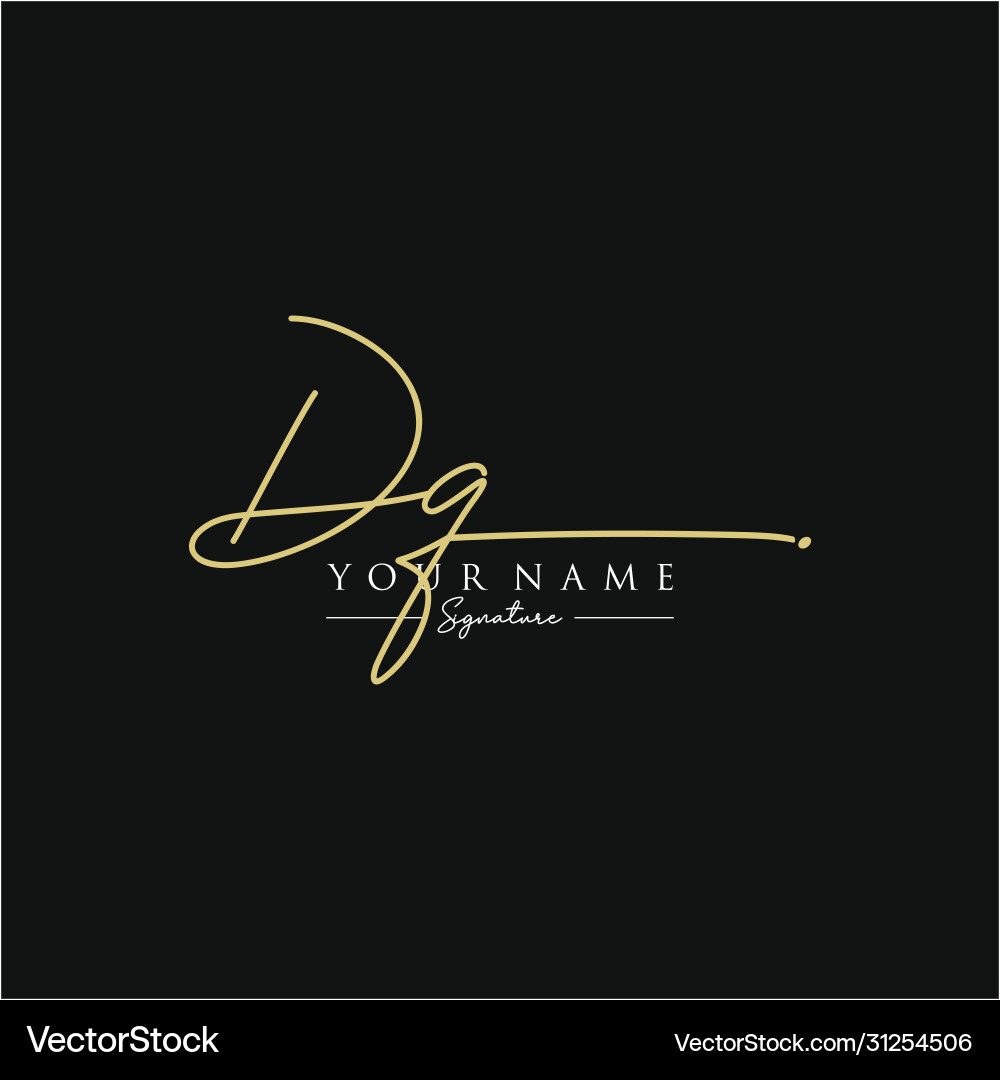 Letter dq signature logo template Royalty Free Vector Image