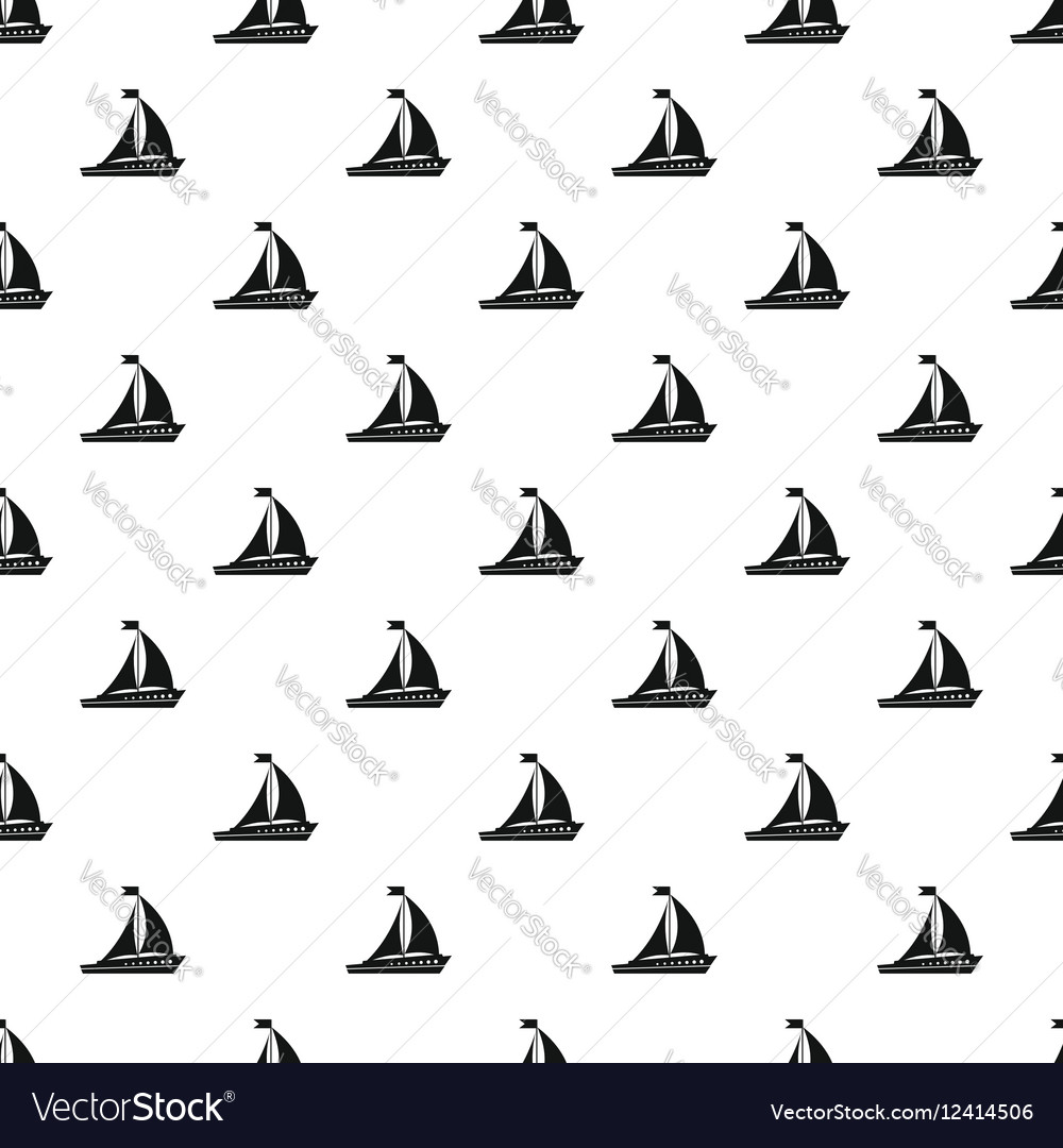 Sailing ship pattern simple style Royalty Free Vector Image