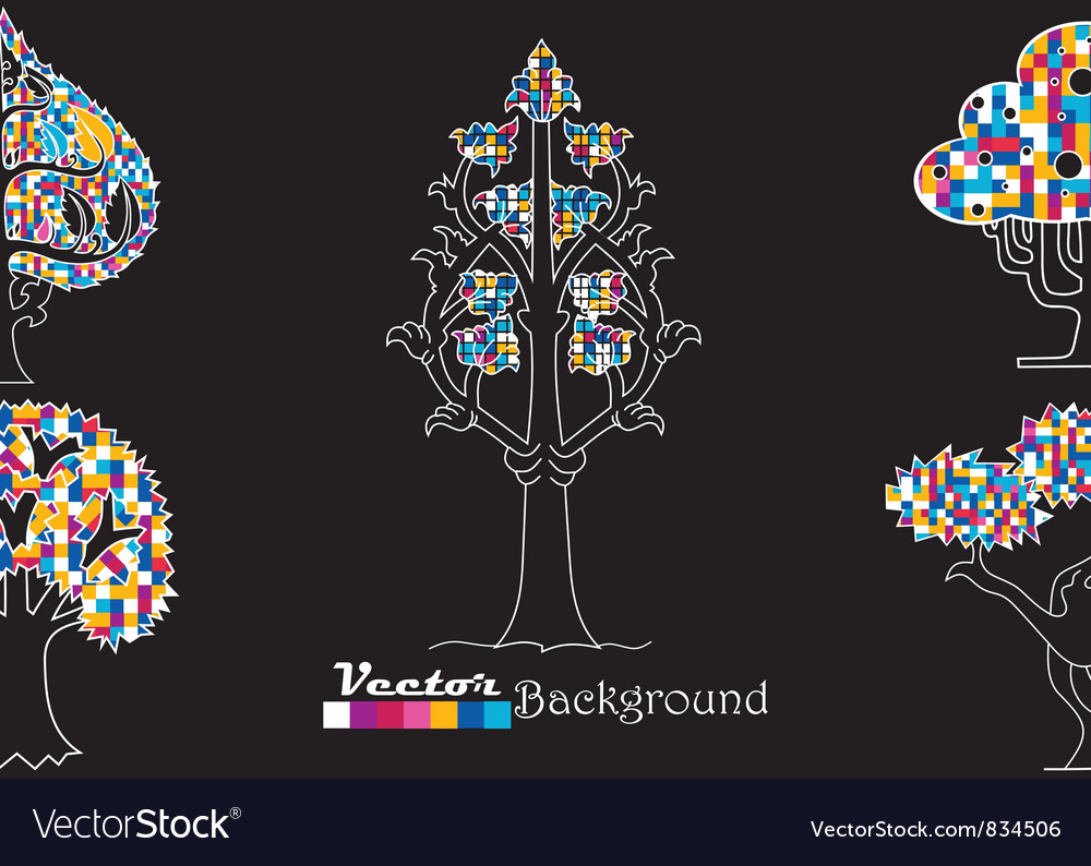 Set of abstract trees Royalty Free Vector Image