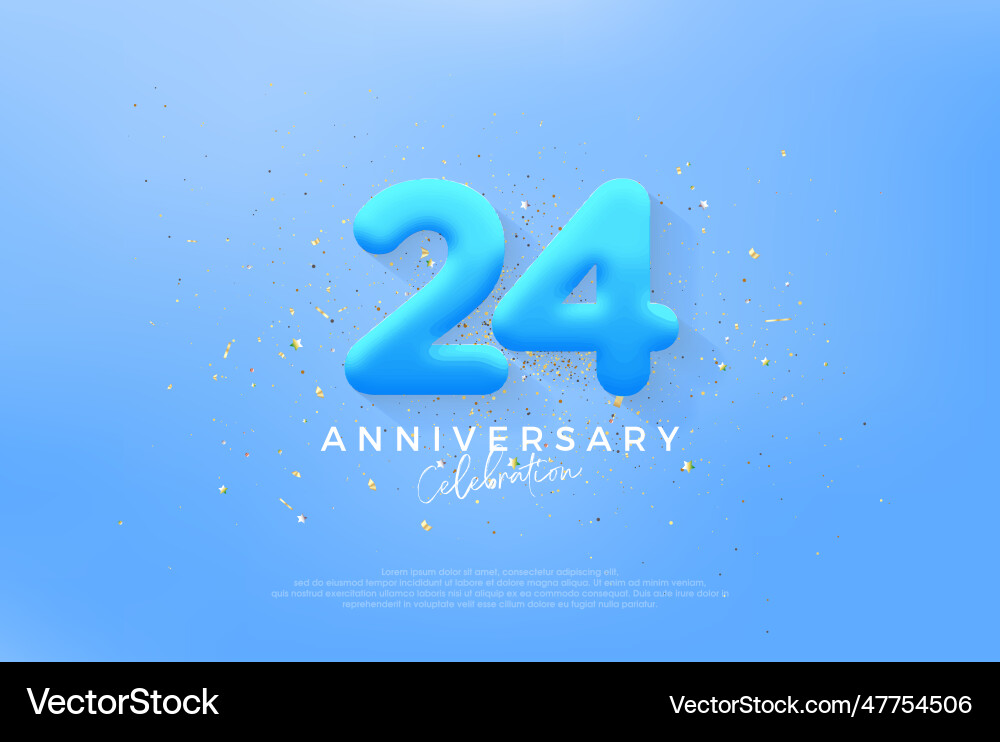 Simple and modern 24th anniversary birthday Vector Image