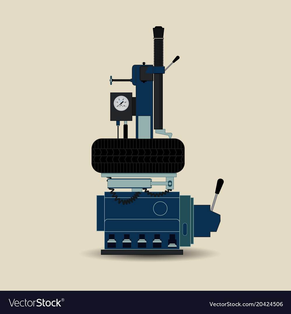 Tire fitting machine Royalty Free Vector Image