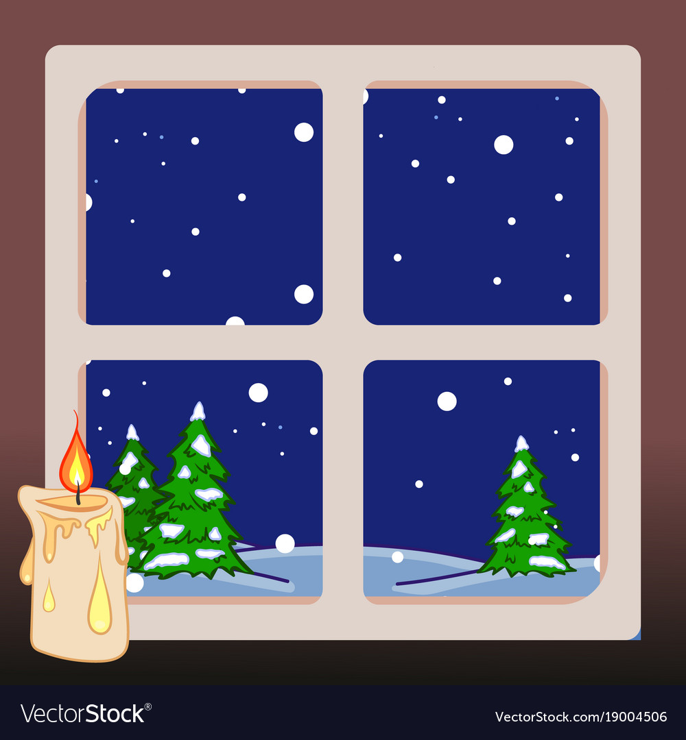 Winter window Royalty Free Vector Image - VectorStock