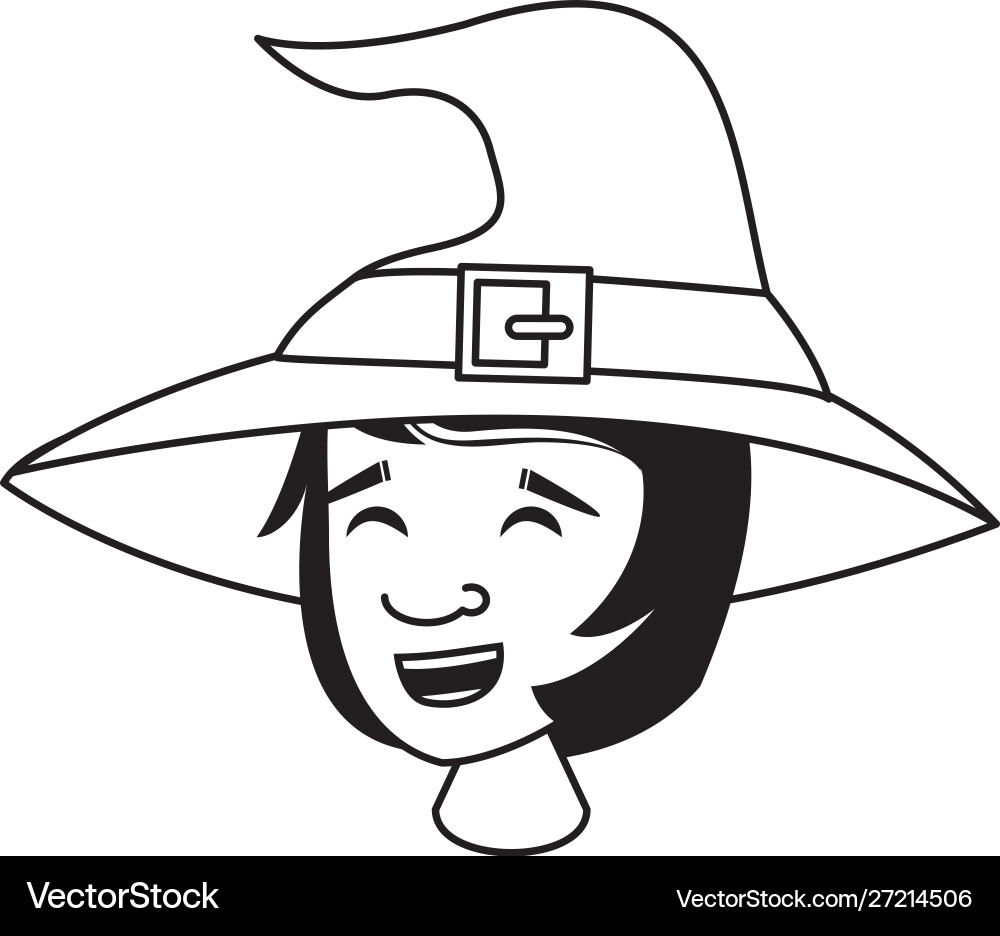 Woman with costume witch head character Royalty Free Vector