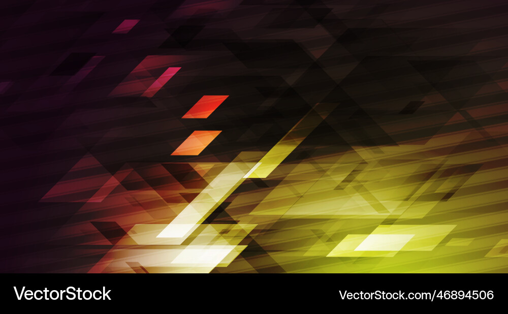 Yellow and purple hi-tech geometric background Vector Image