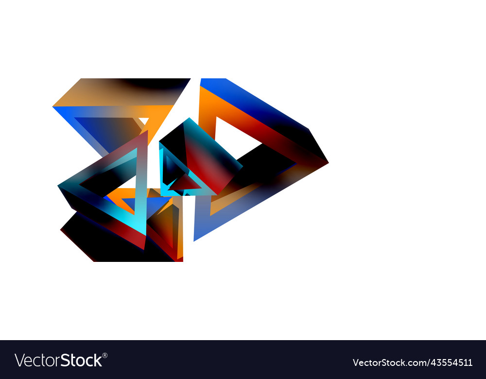 3d triangle abstract background basic shape Vector Image