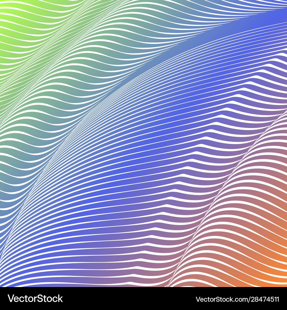 Abstract acid color wavy background optical art Vector Image