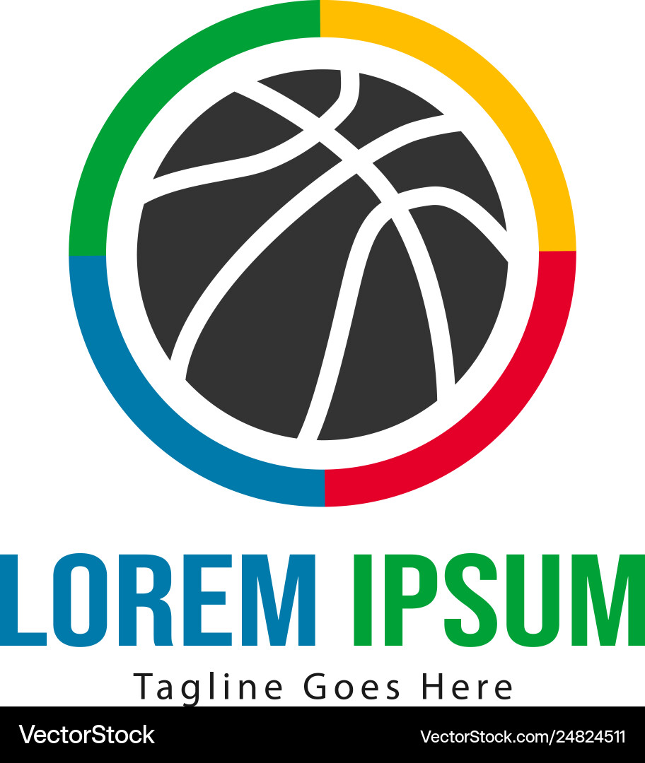 Basketball logo template design minimalist Vector Image