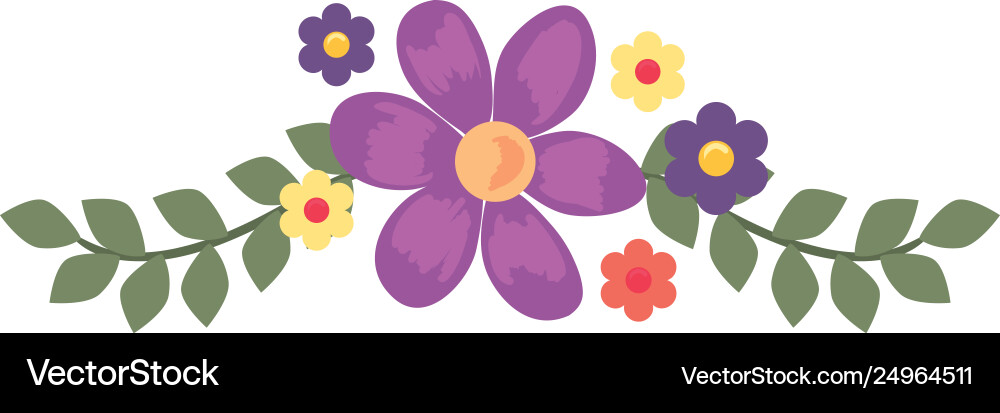 Floral flowers leaves Royalty Free Vector Image
