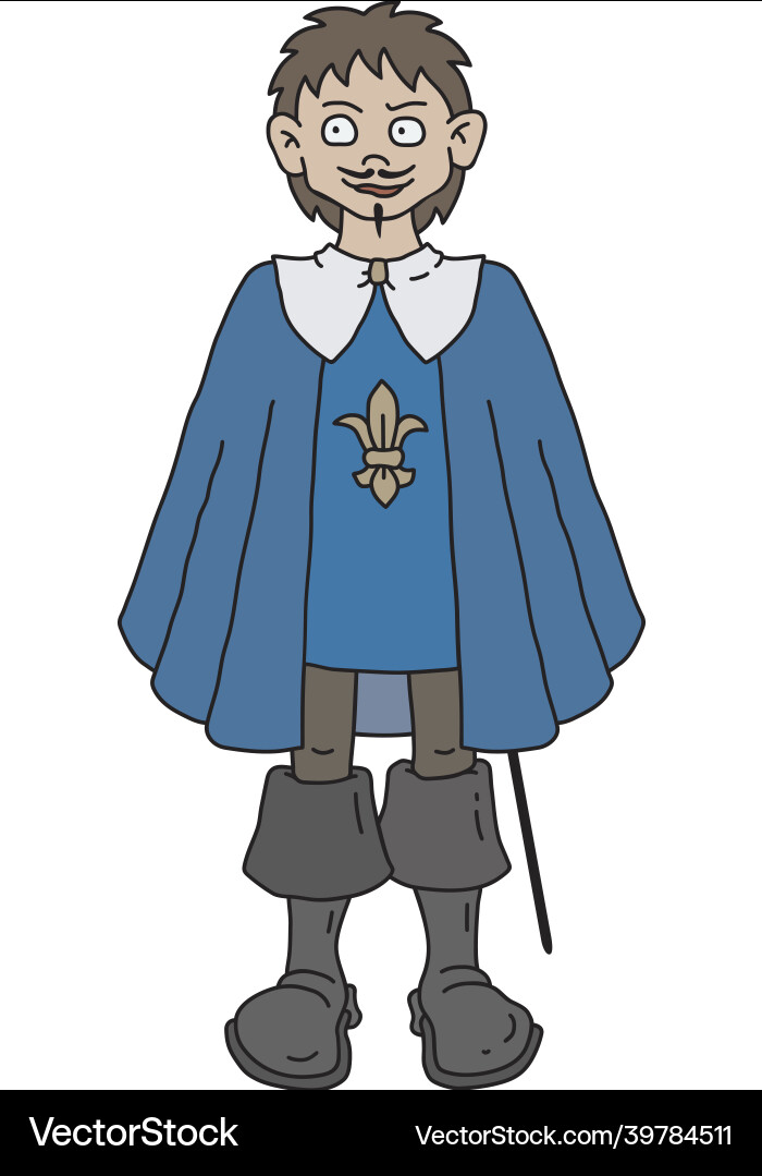 Funny royal musketeer Royalty Free Vector Image