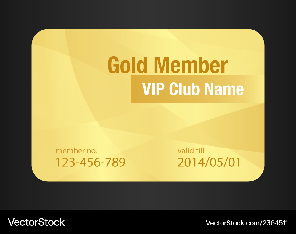 Gold VIP Club Card Royalty Free Vector Image - VectorStock