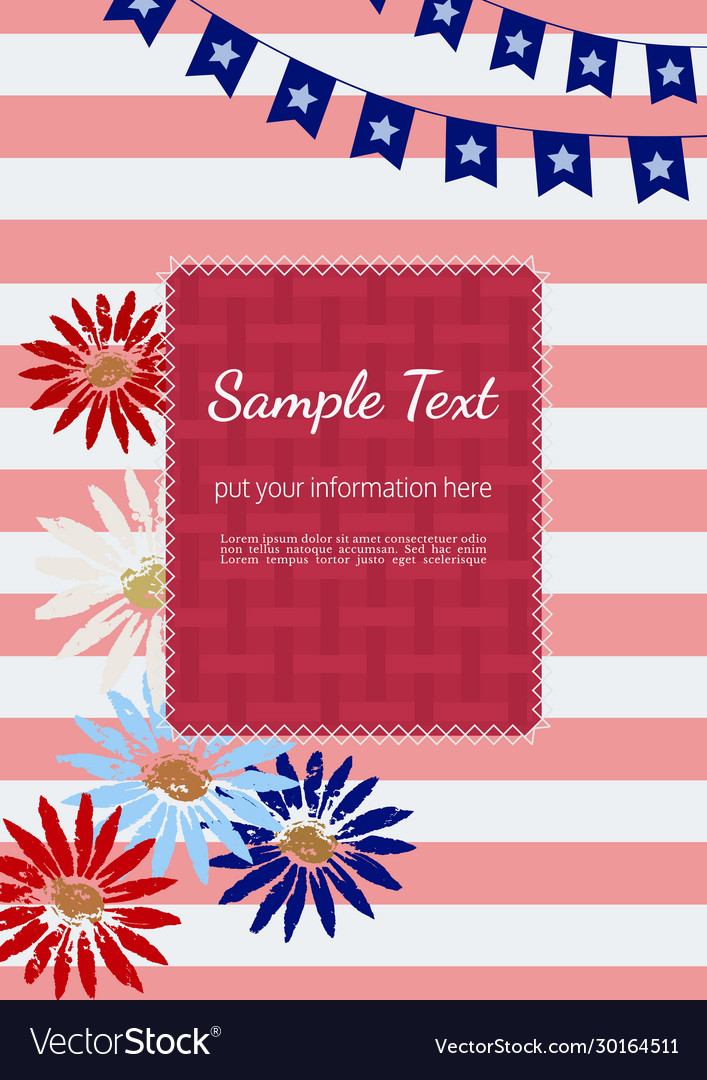 Happy american holiday poster Royalty Free Vector Image