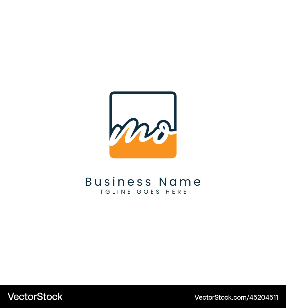 M o mo initial letter handwritten signature logo Vector Image