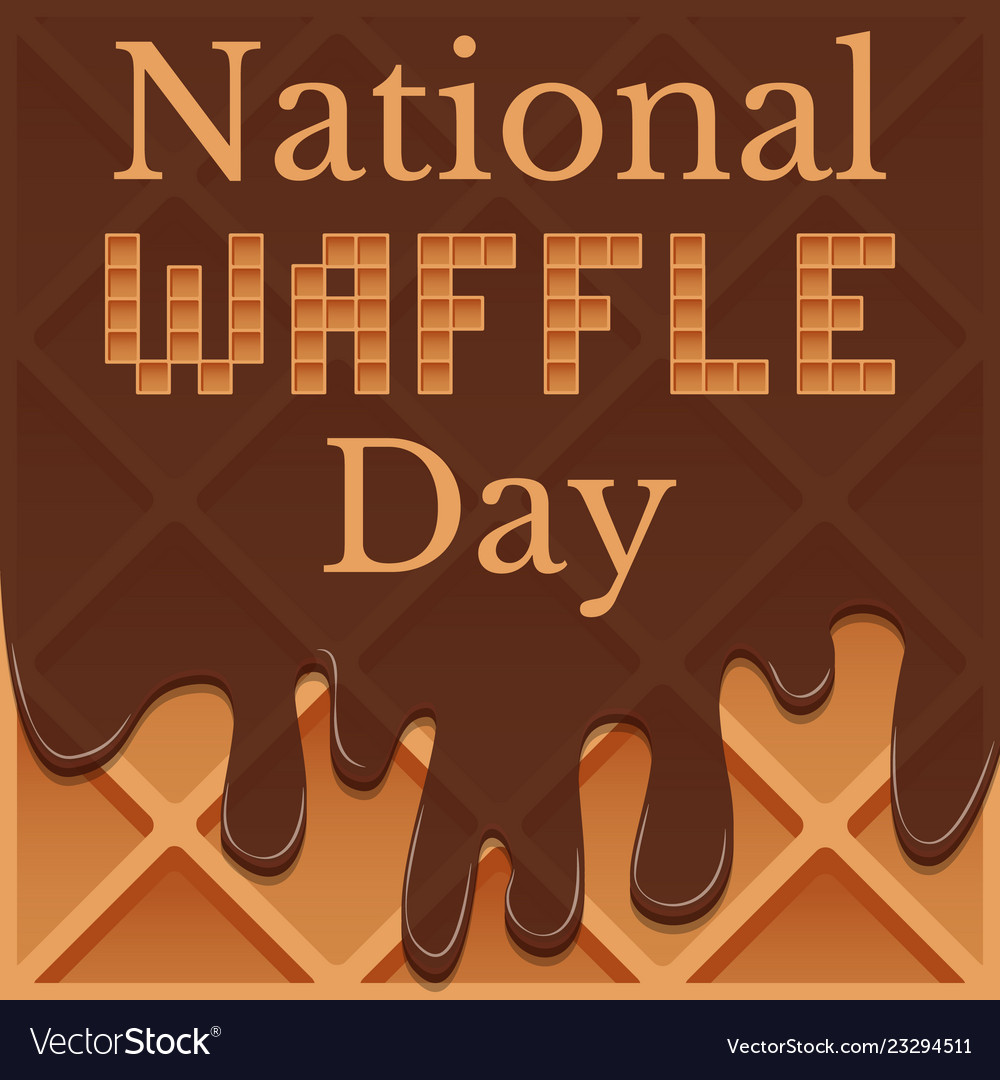 National waffle day 24 august waffles Royalty Free Vector