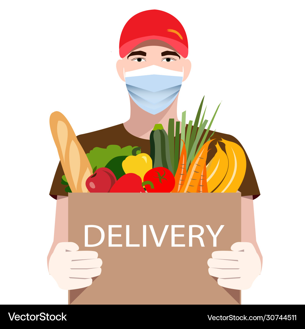 Online delivery service concept food Royalty Free Vector