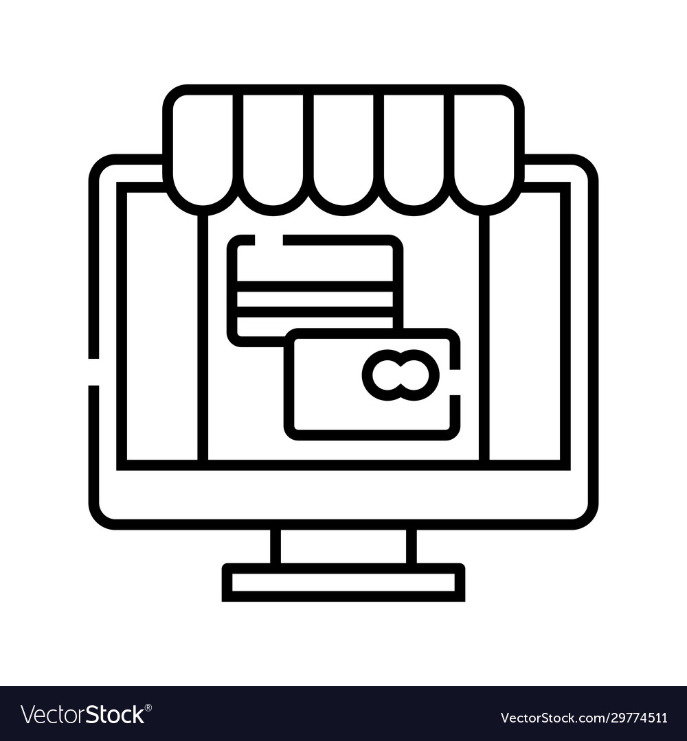 Online store line icon concept sign outline Vector Image Online store line icon concept sign outline Vector Image