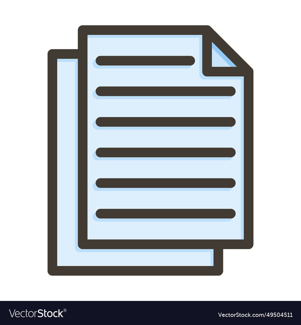 Paper thick line filled colors icon for personal Vector Image