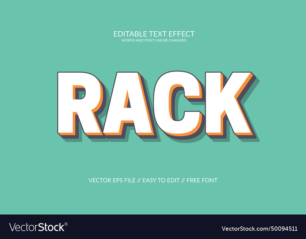 Rack eps 3d Texteffekt Lizenzfreies Vektorbild