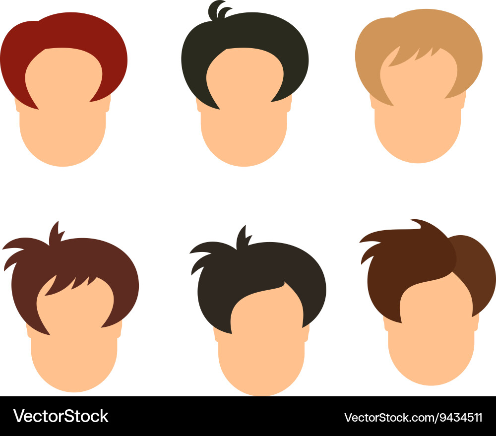 Set of hairstyle man Royalty Free Vector Image