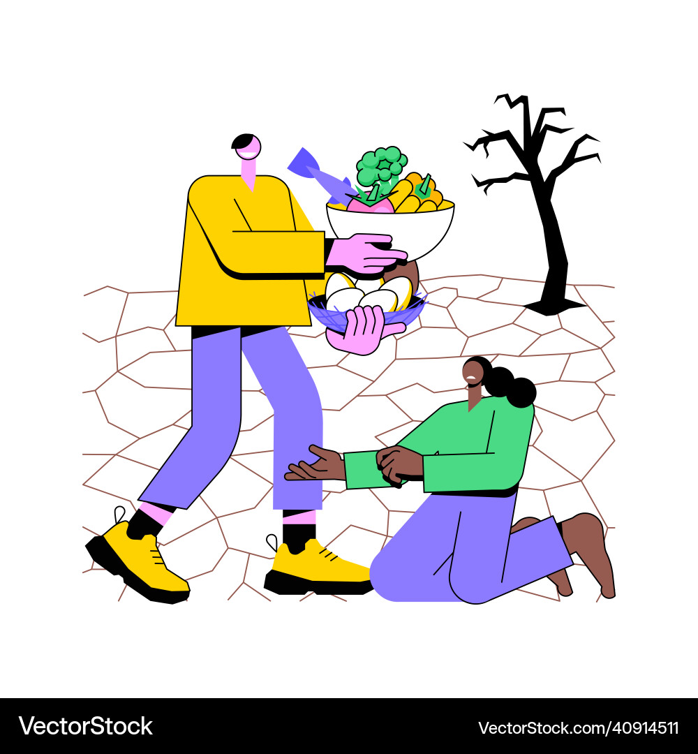 Starvation and malnutrition abstract concept Vector Image