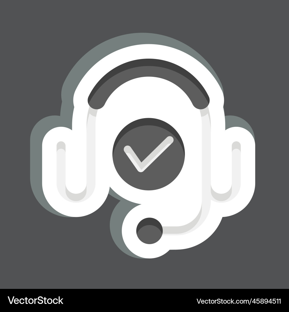 Sticker customer service related to contactless Vector Image