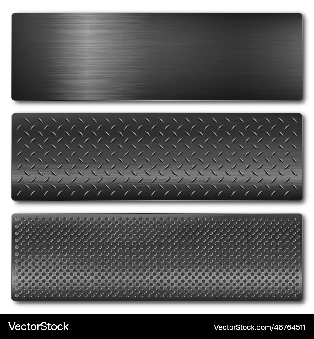 Various realistic black metal banners collection Vector Image