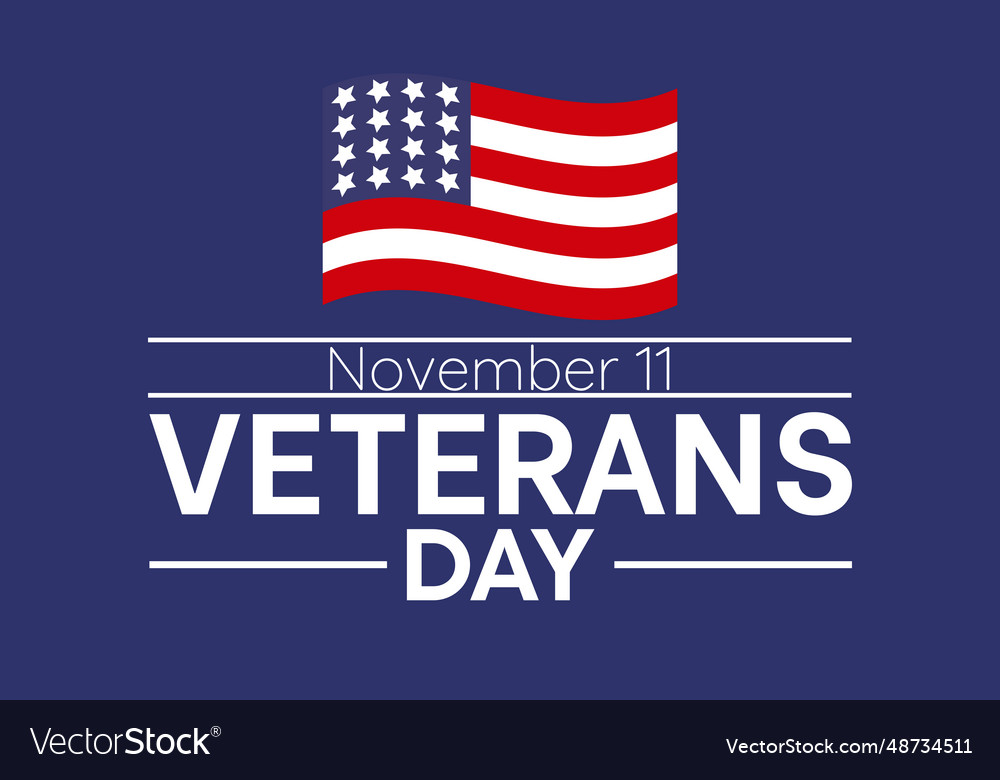 Veterans day tribute with american flag Royalty Free Vector