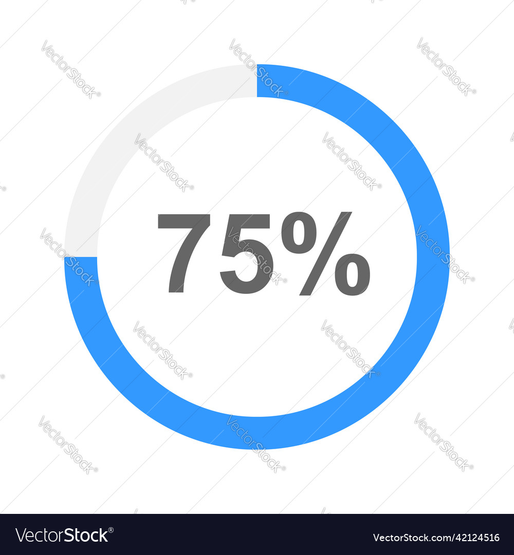 75 percent filled round loading bar charging Vector Image 75 percent filled round loading bar charging Vector Image